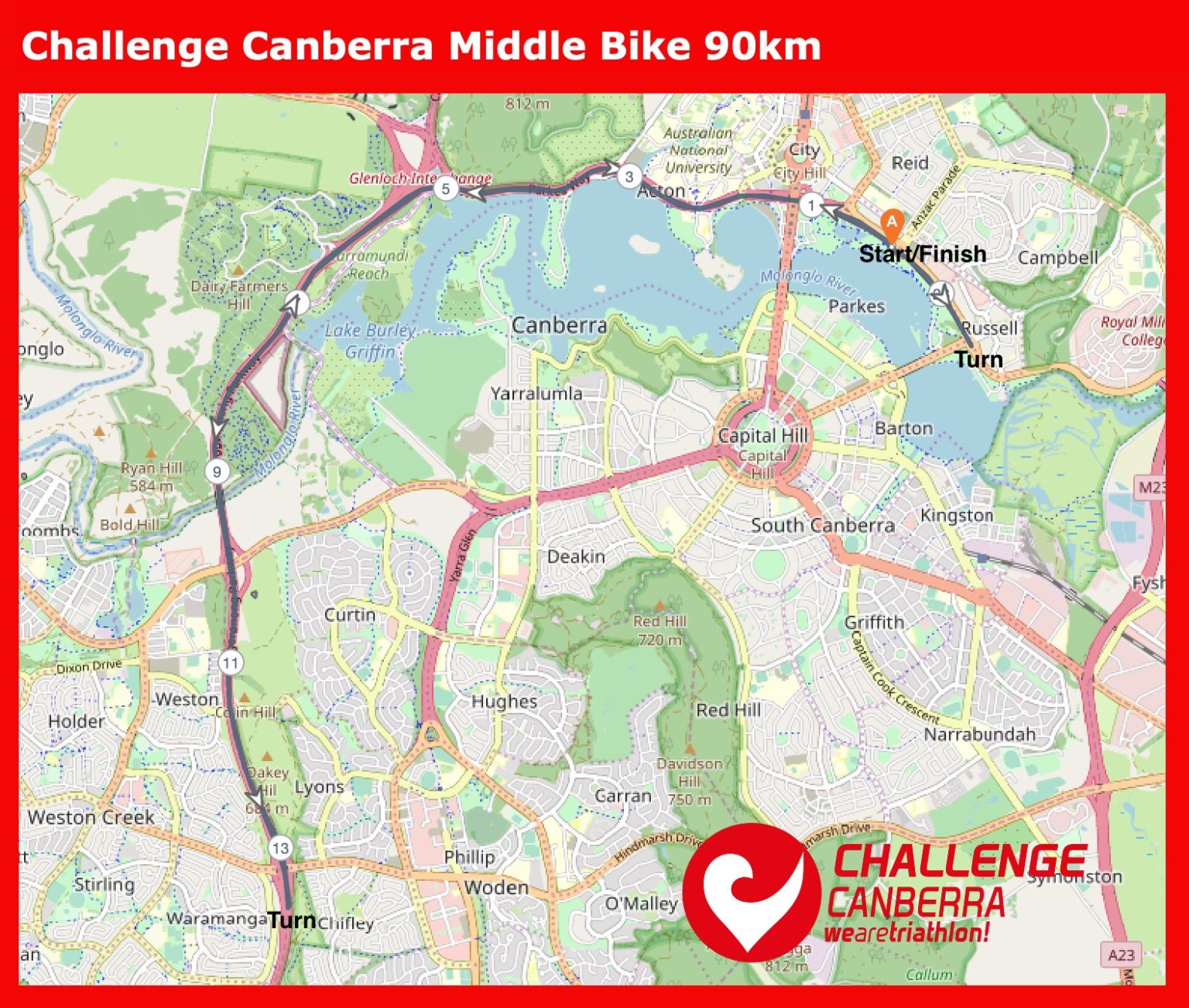 New Bike Course - Challenge Canberra